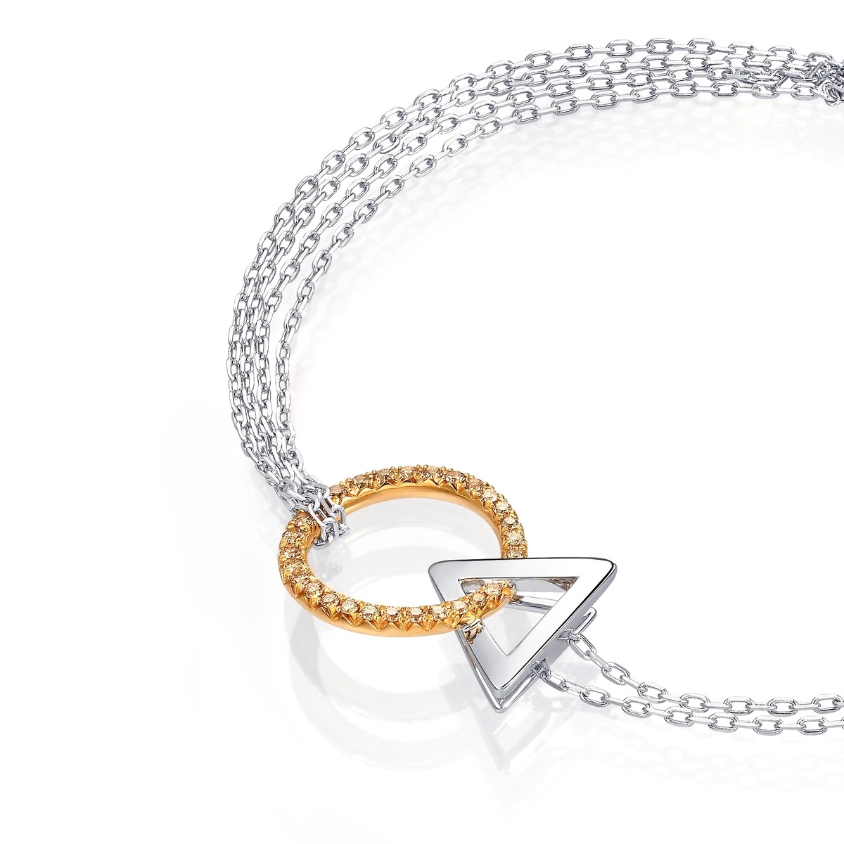 EMPHASIS - 'Form' 18K Yellow & White Gold Brown Diamond Bracelet ...