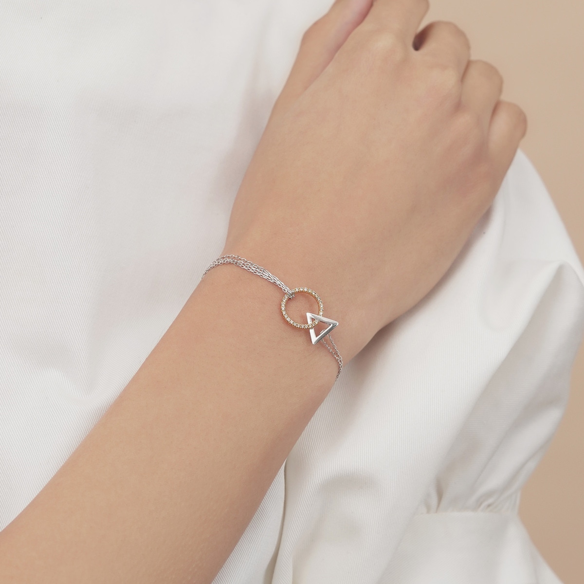 EMPHASIS - 'Form' 18K Yellow & White Gold Brown Diamond Bracelet ...