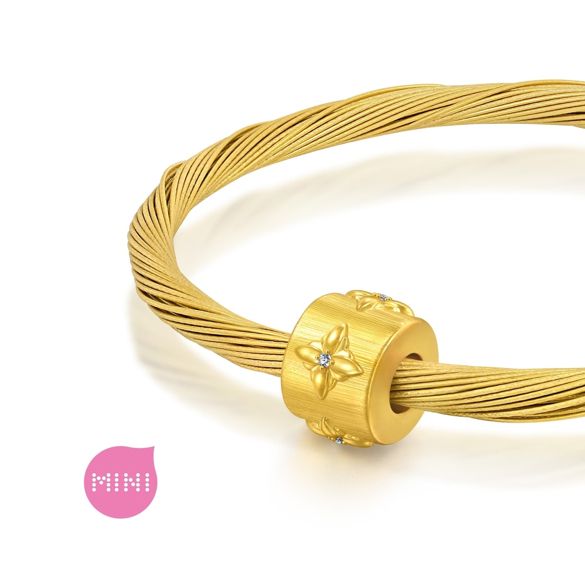 Gold Rhyme - 999 Gold Diamond Charm | 95016C(1 cm/~0.032 tael) | Chow ...