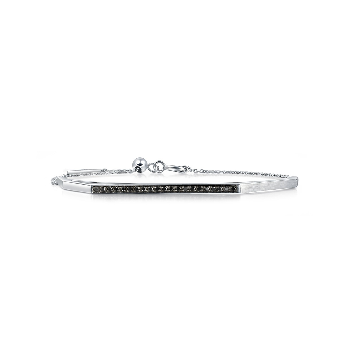 EMPHASIS - 'M' 18K White & Black Gold Black Diamond Bangle | 90473K(~0. ...