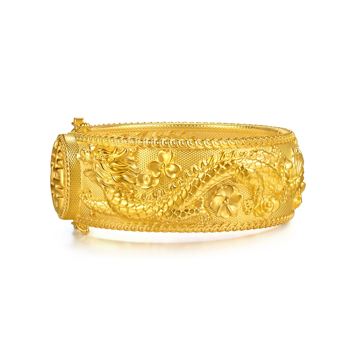 Chinese Wedding Collection - 'Dragon & Phoenix' 999.9 Gold Bangle ...