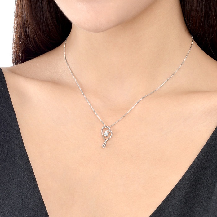 Diamond in Motion - 'Sculpt' 18K White Gold Pendant | 82929P(1 cm/~0. ...