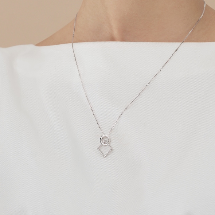 EMPHASIS - 'Form' 18K White Gold Diamond Pendant | 91339P(1 cm/~0.053 ...