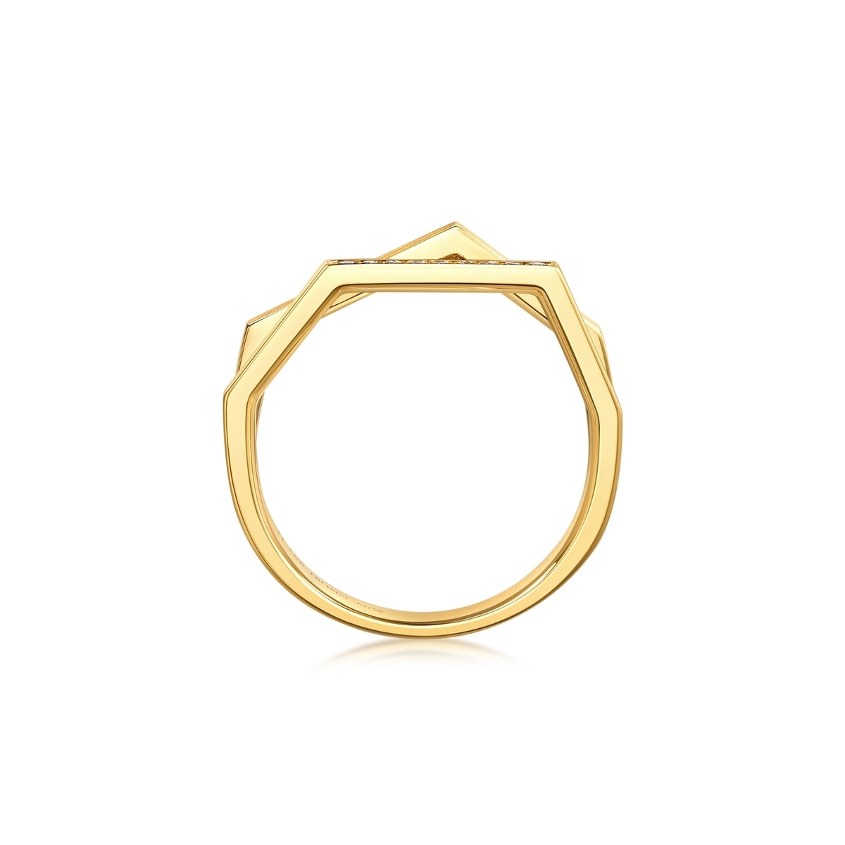 EMPHASIS - 'M' 18K Yellow Gold Diamond Ring | 90468R(~0.118 tael ...