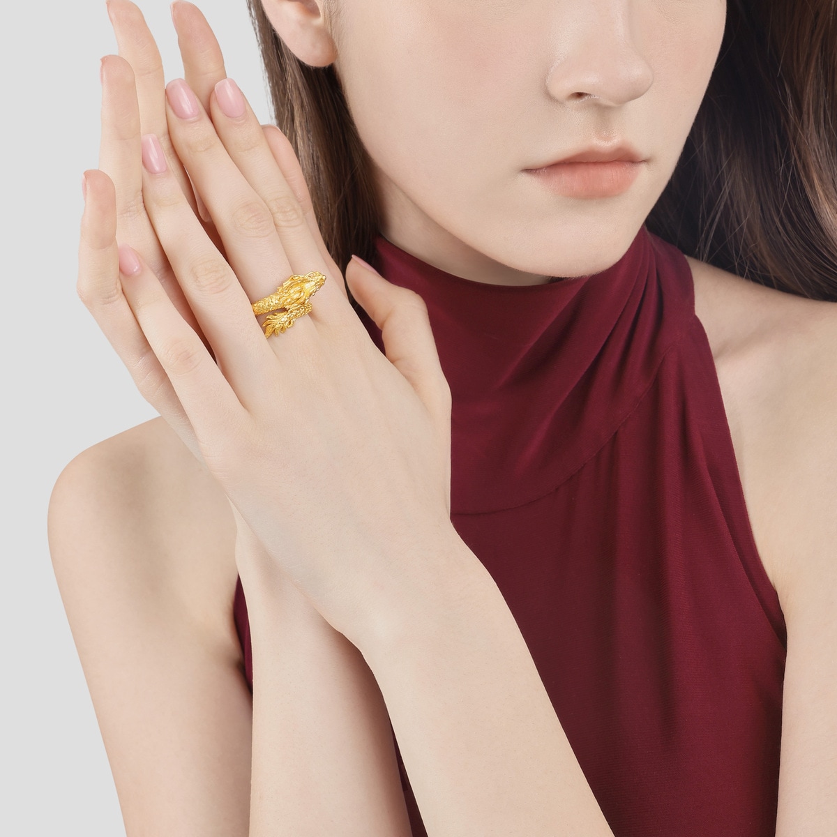 Chinese Wedding Collection - 999.9 Gold Dragon Ring | 94542R(~0.369 ...