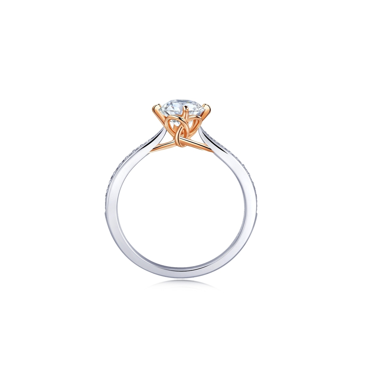 PROMESSA - 'Love Knot' 18K White & Red Gold Diamond 'Love Knot' Ring ...